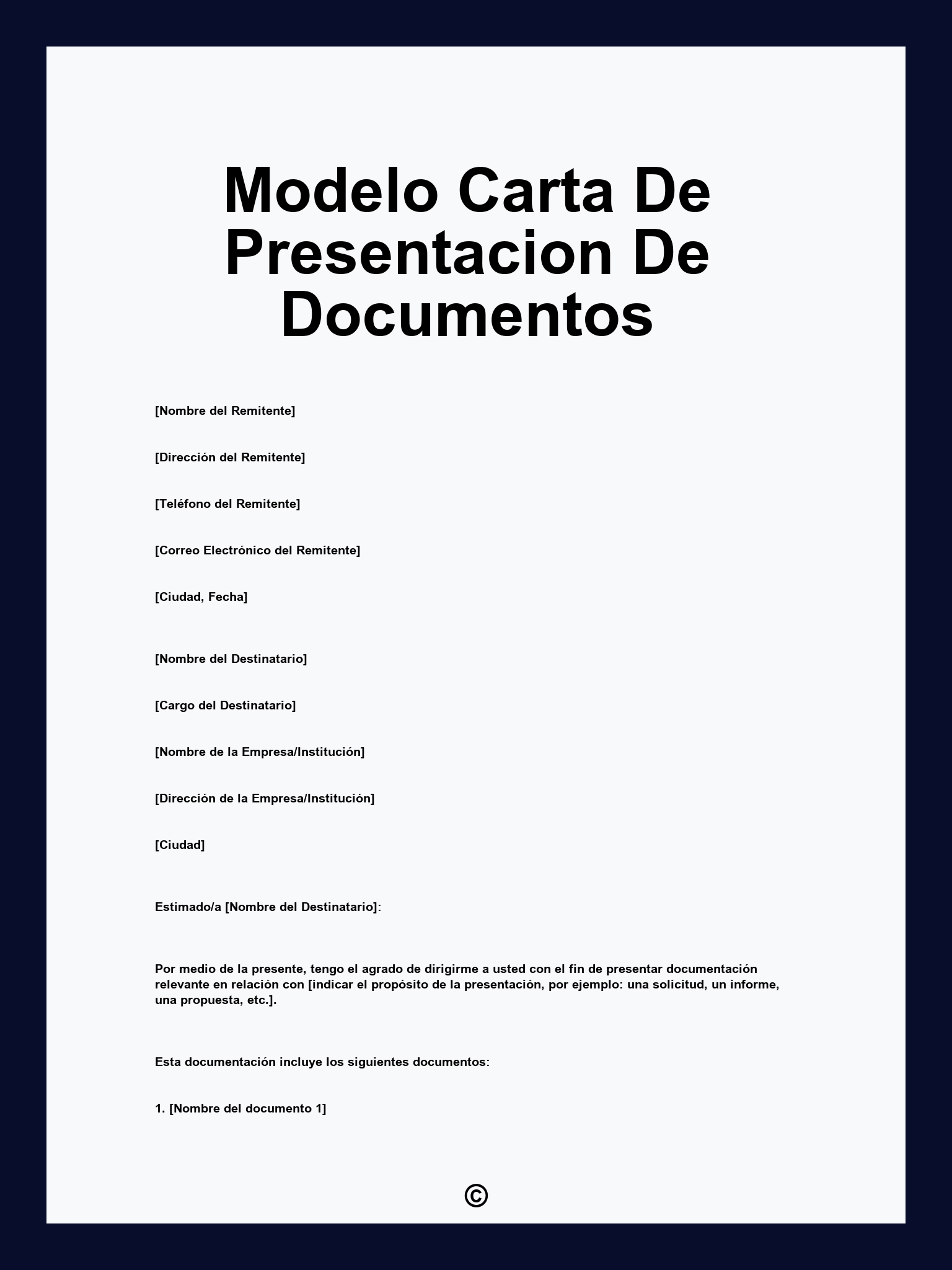 Modelo Carta De Presentacion De Documentos