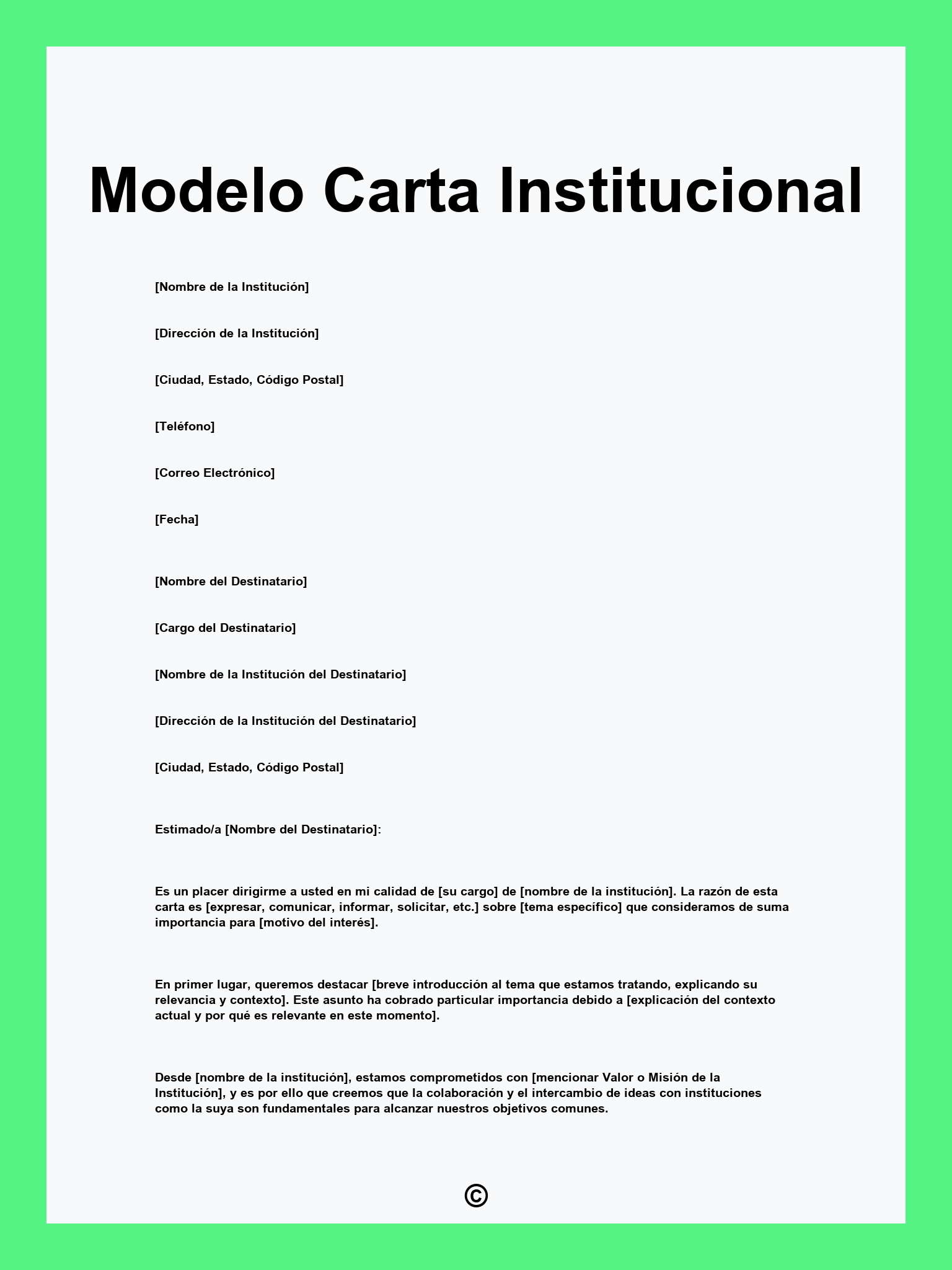 Modelo Carta Institucional