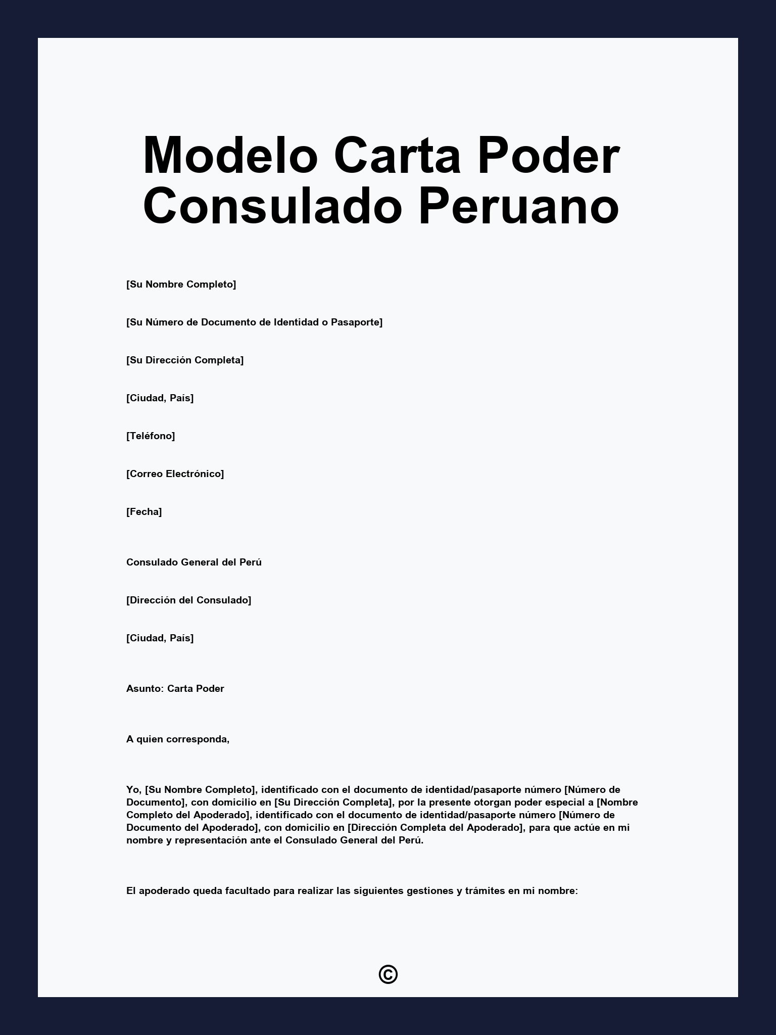 Modelo Carta Poder Consulado Peruano